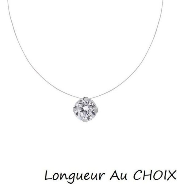 collier invisible avec diamant swarovski